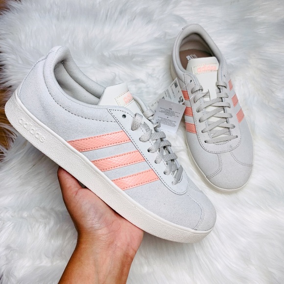 adidas | Shoes | Adidas Womens Sneakers In Light Gray And Pink | Poshmark